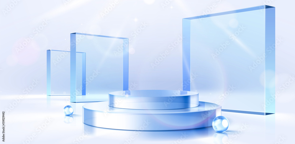3D Glass display stand Stock Vector | Adobe Stock