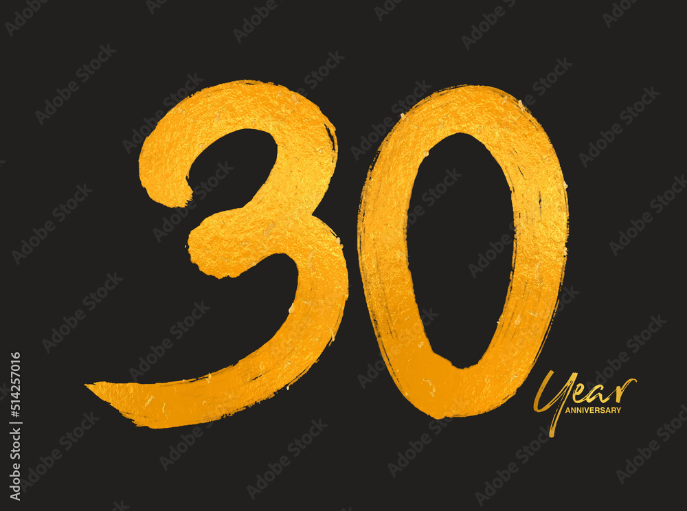 Image vectorielle Stock Gold 30 Years Anniversary Celebration Vector ...