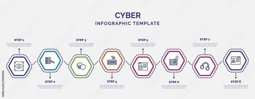 infographic template with icons and 8 options or steps. infographic for ...