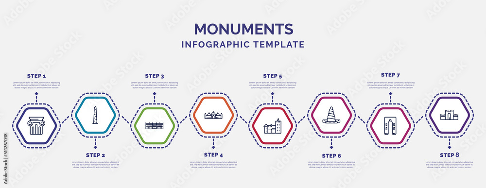 infographic template with icons and 8 options or steps. infographic for ...