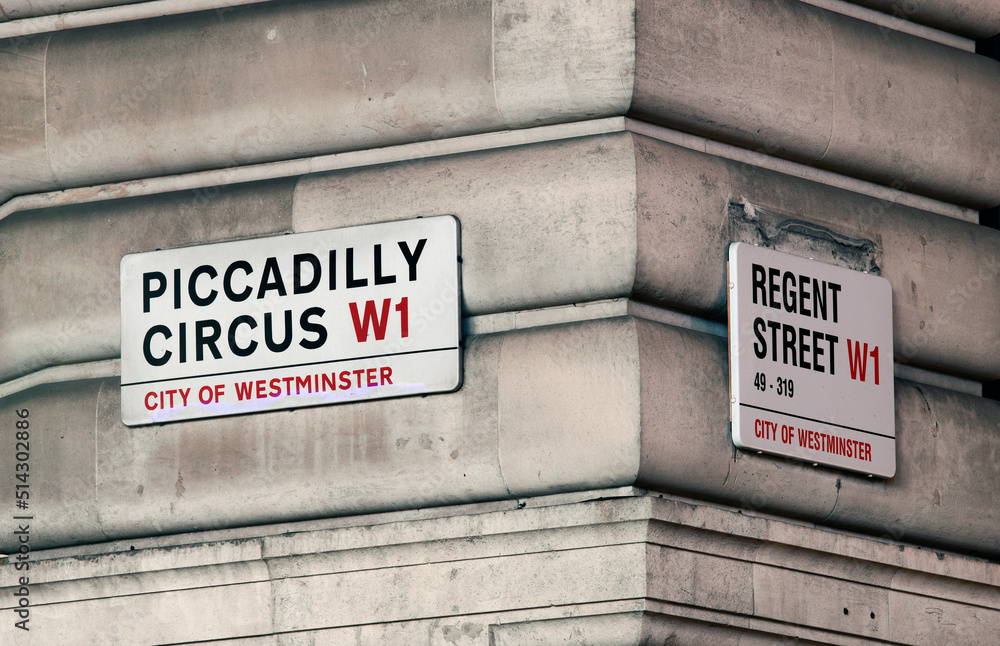 London Street Sign, Piccadilly Circus Stock Photo | Adobe Stock