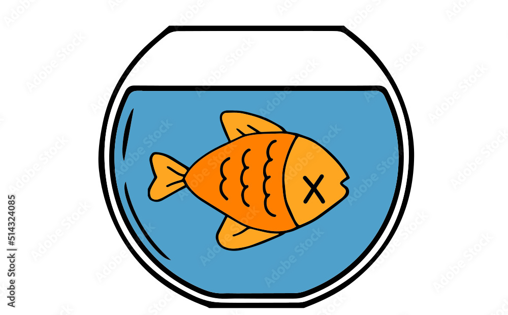 dead fish in fish tank Stock Vector | Adobe Stock