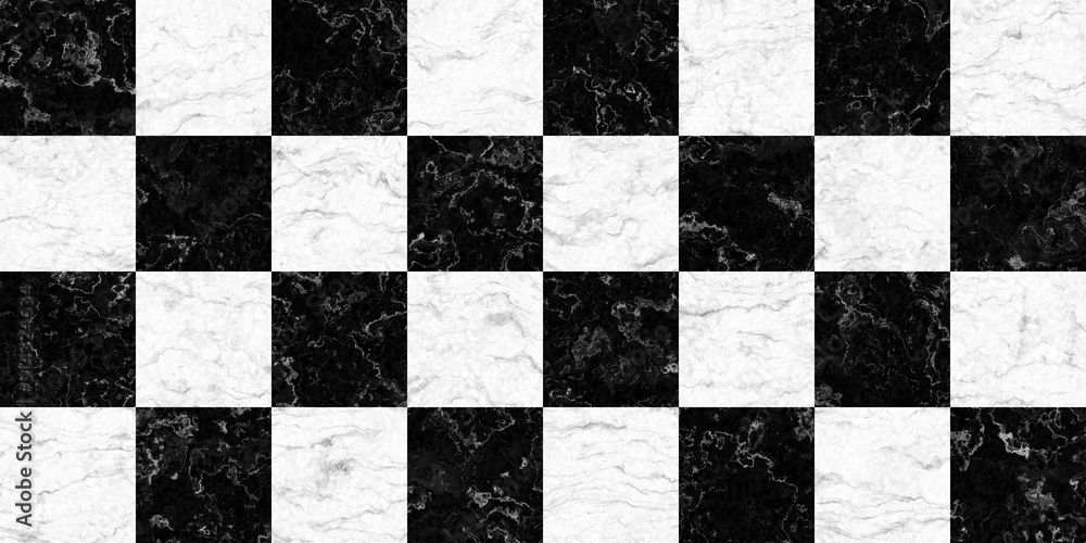 Seamless black and white checker or chess board marble tile background ...
