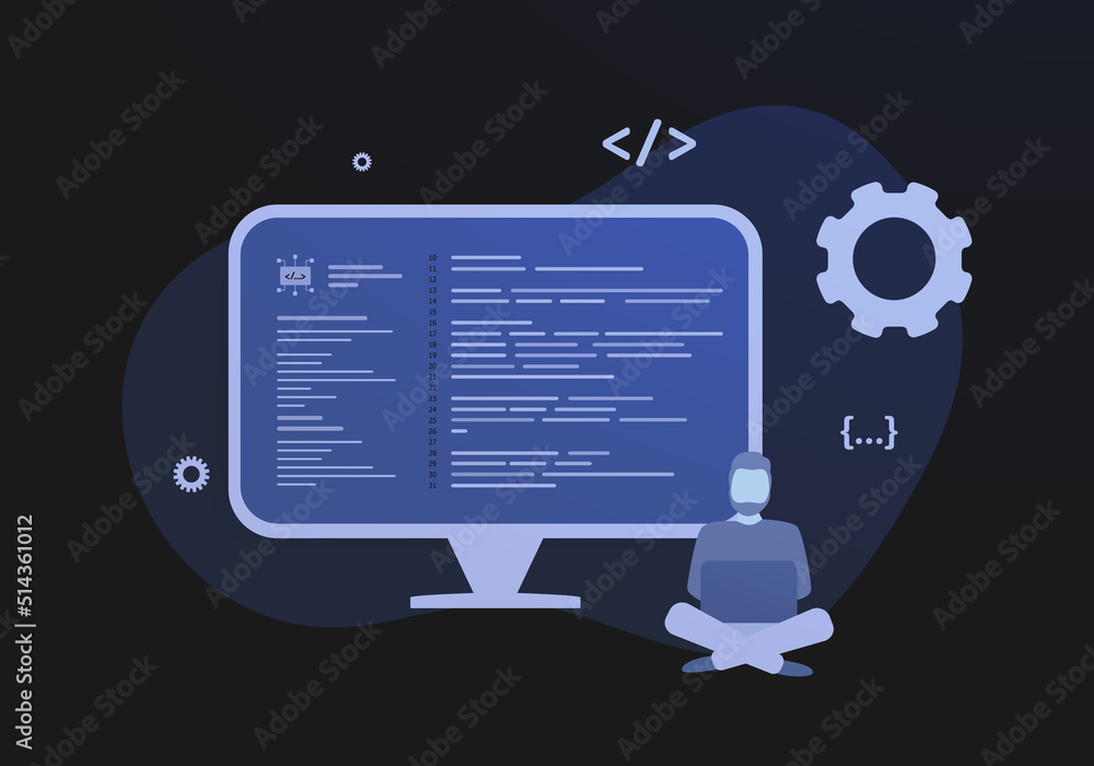 Image vectorielle Stock Functional programming, Object-oriented ...