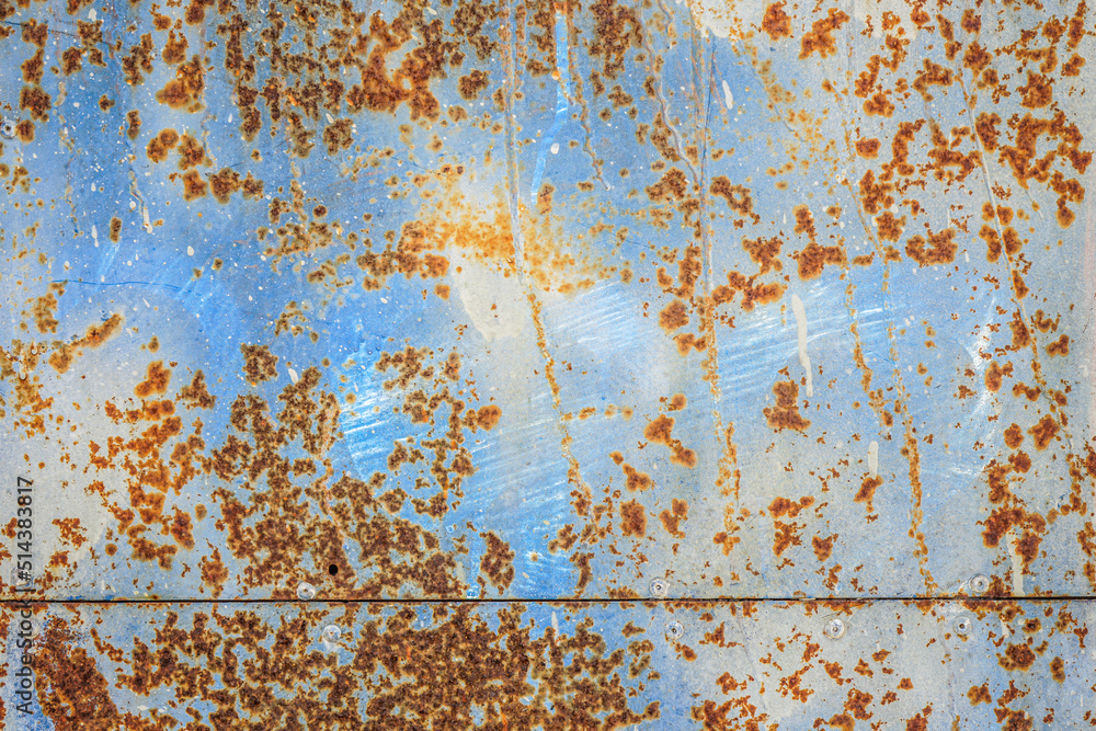 Blue background of old metal sheet with rust Stock Photo | Adobe Stock