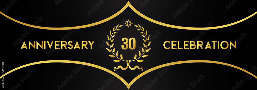 Image vectorielle Stock 30 years anniversary celebration with gold ...