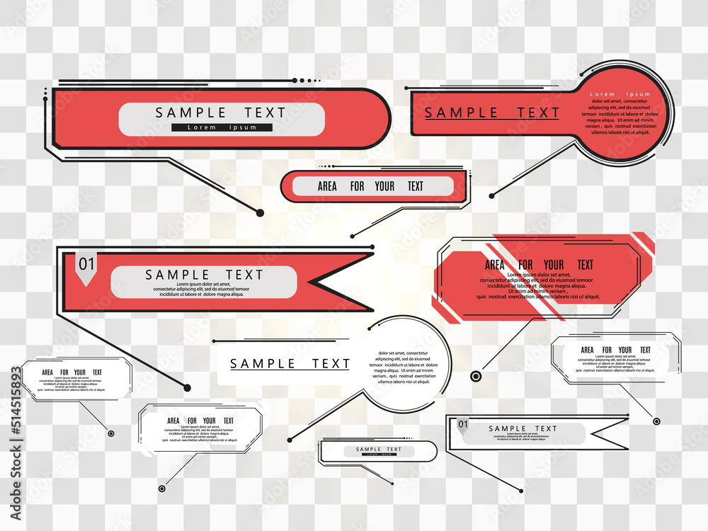 Layout element for web, brochure, infographic. Digital callouts titles ...