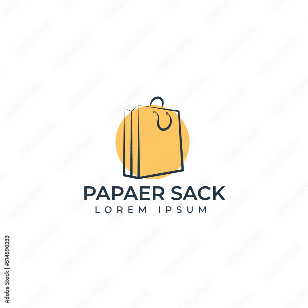 Paper bag logo design template Stock Vector | Adobe Stock