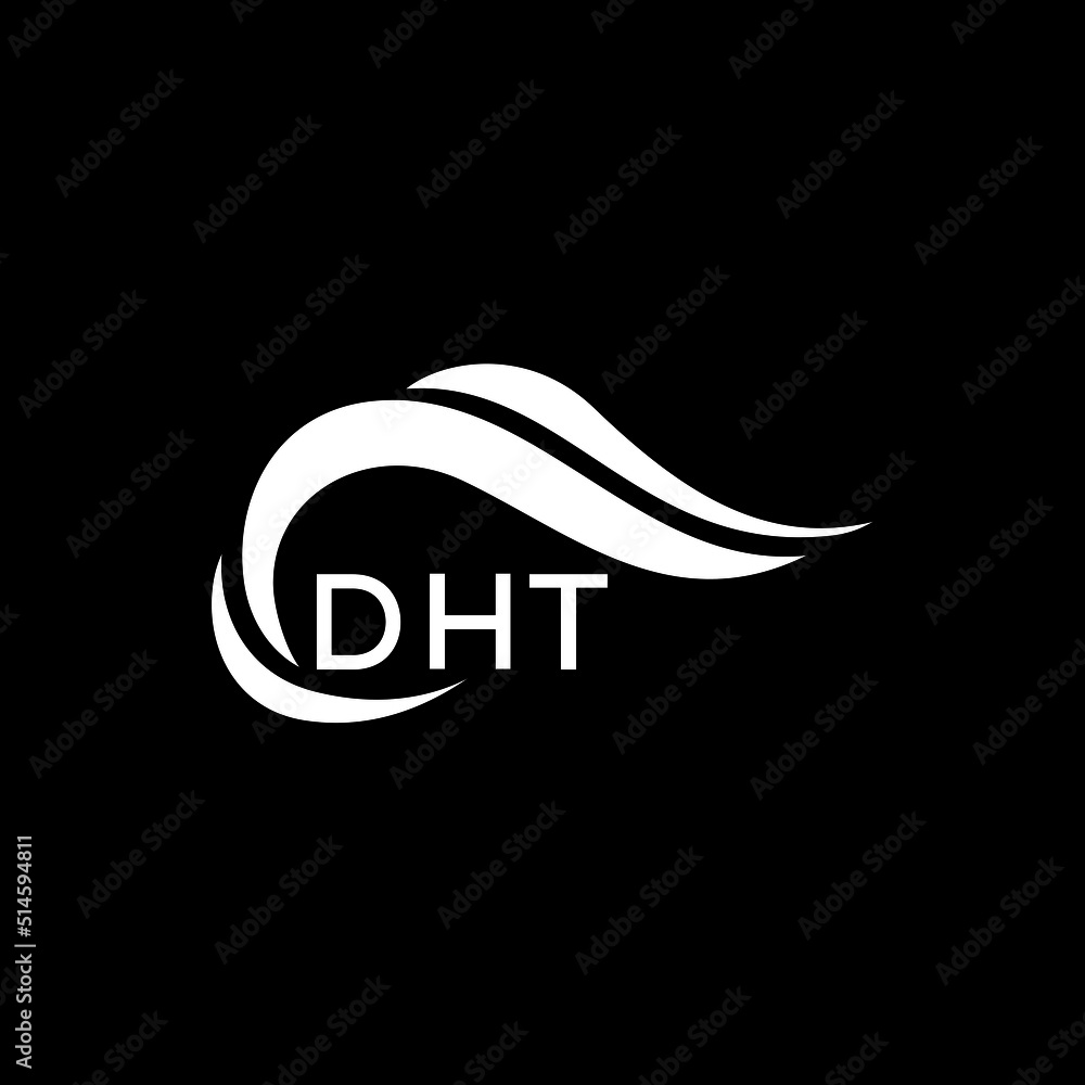 DHT letter logo. DHT best black background vector image. DHT Monogram ...