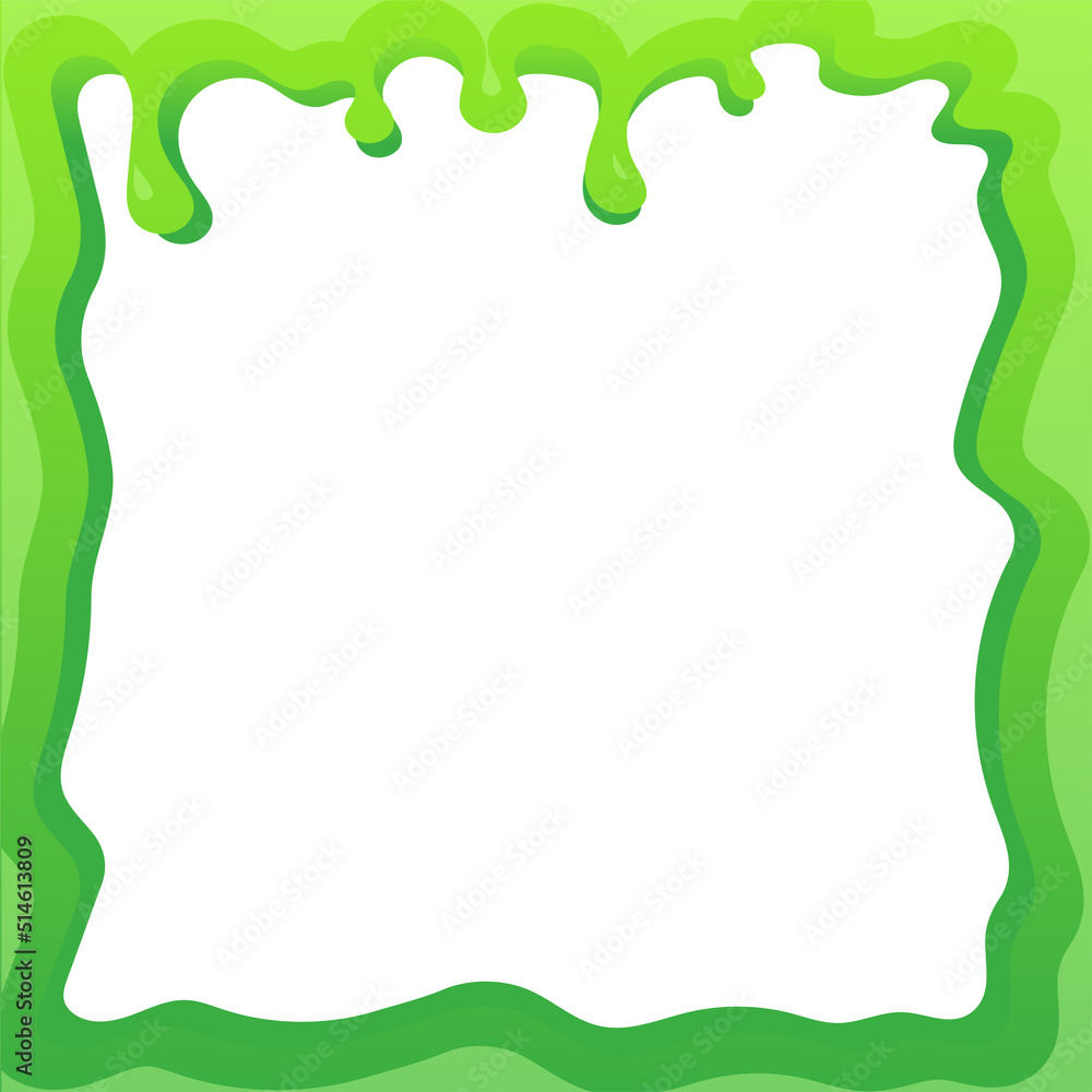 Slime frame vector background liquid blob. Paint drip green design ...