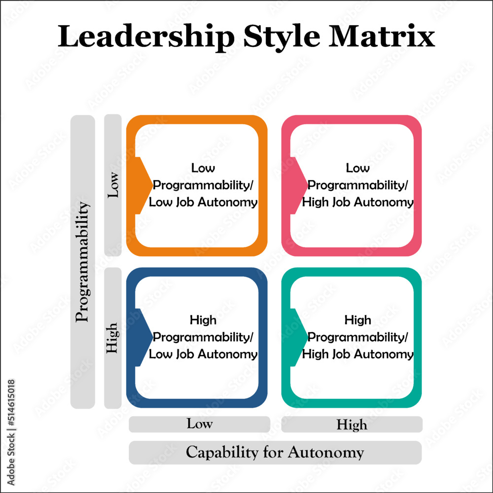Leadership style matrix in an Infographic template Stock Vector | Adobe ...