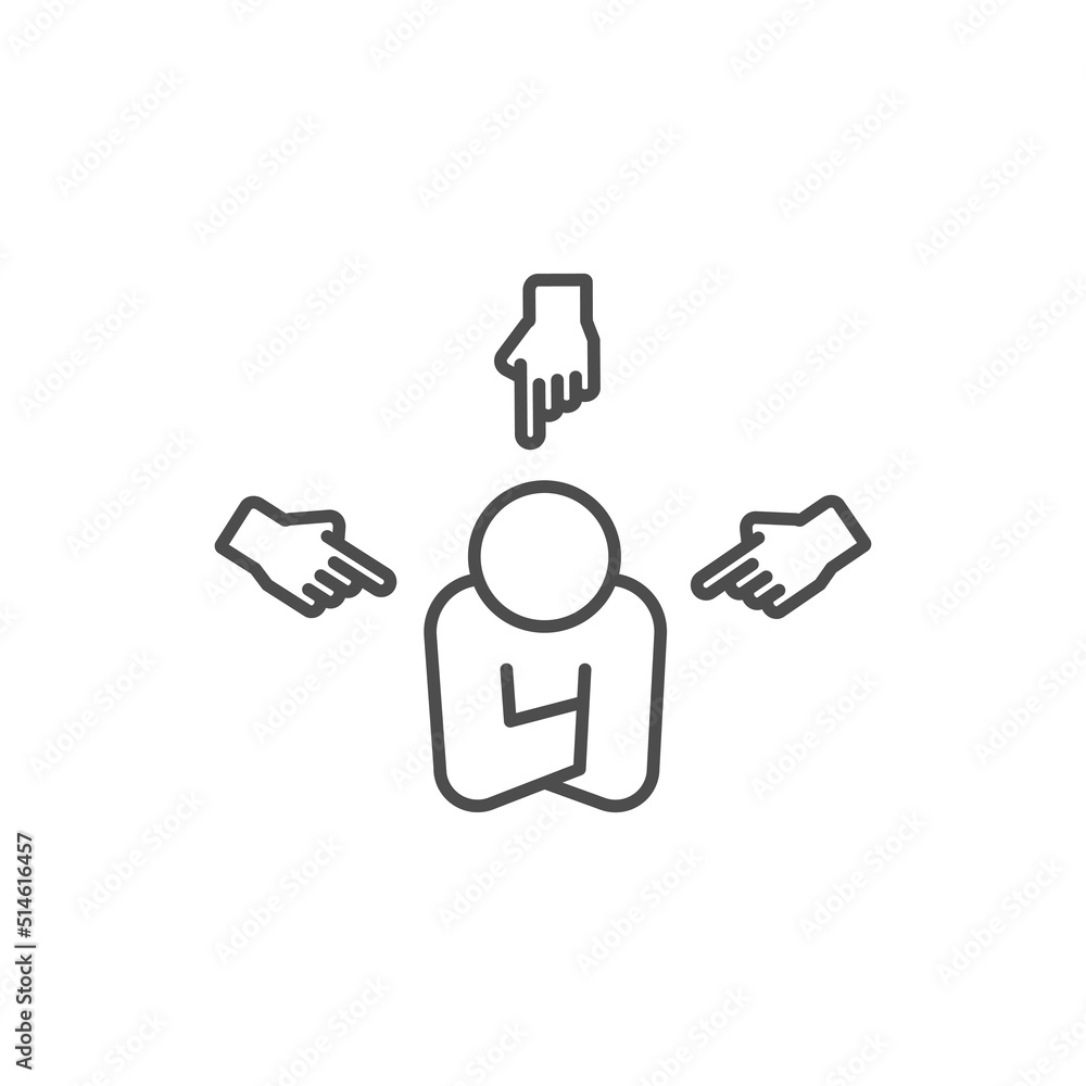 bullying icon, bully persecution, harassment and hate attack, social ...