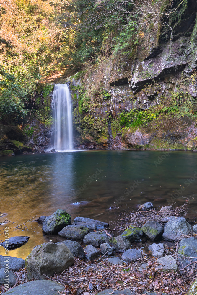 The Todorokikyo waterfall called after the deafening roar it makes as ...