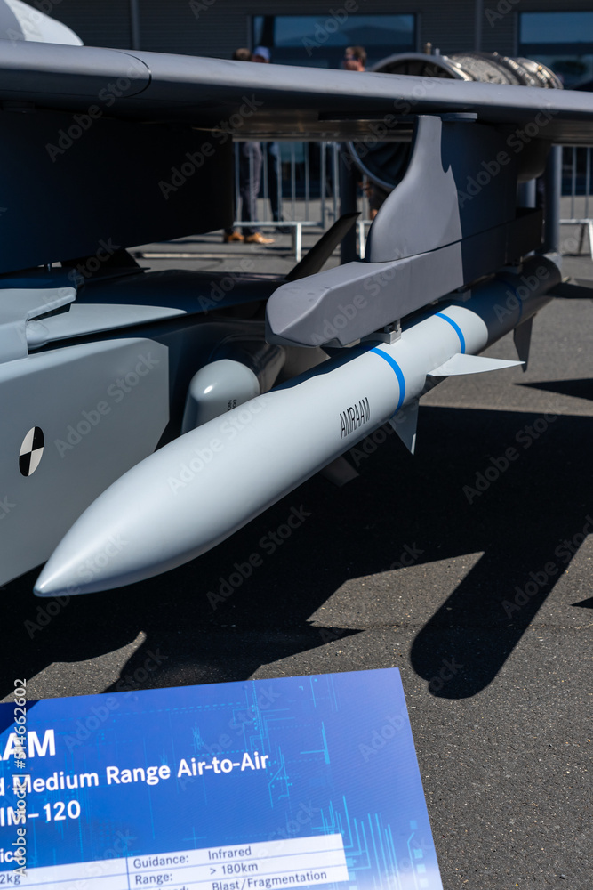 Fotografie BERLIN, GERMANY - JUNE 23, 2022: The AIM-120 advanced medium ...