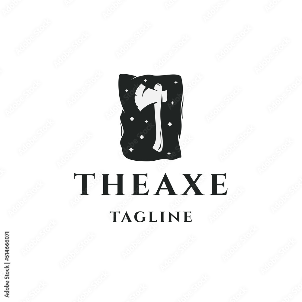 War axe logo design template flat vector Stock Vector | Adobe Stock