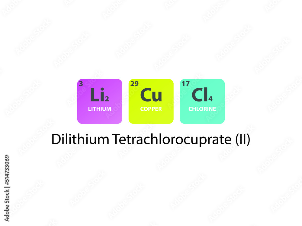 Li2CuCl4 Dilithium Tetrachlorocuprate (II) molecule. Simple molecular ...