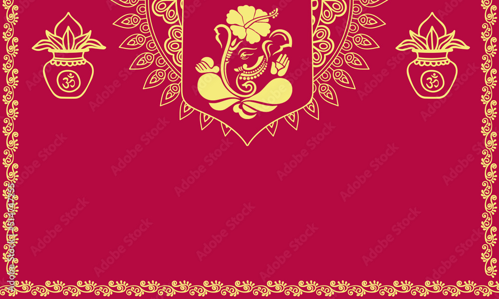 Ilustración de Stock Indian wedding invitation card background for ...