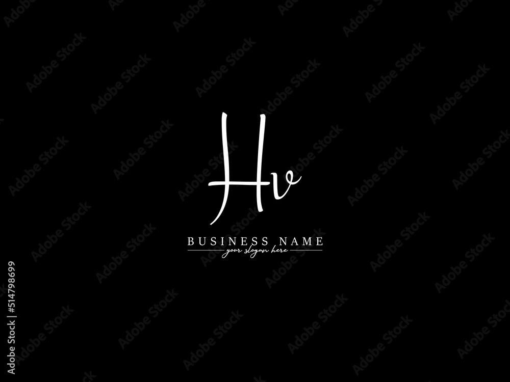 Premium HV Signature Letter Logo, Signature Hv vh Logo Letter Vector Art For Your New Business ...