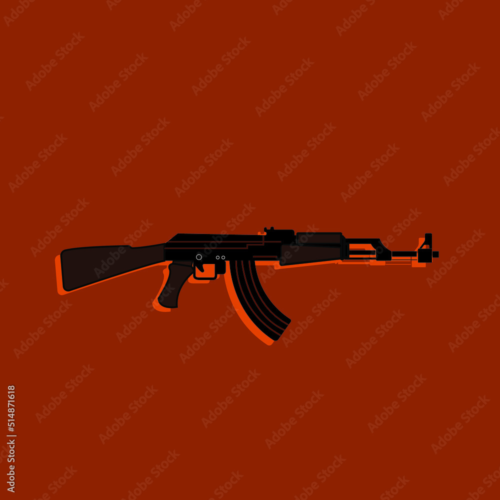 modern rifle illustration ak 47 vector. Stock Vector | Adobe Stock