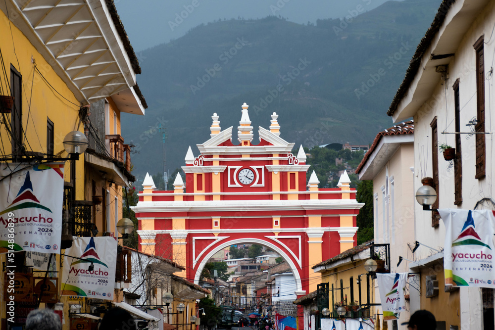 Foto de Stock Arch of Triumph of Ayacucho in Humanga Peru | Adobe Stock