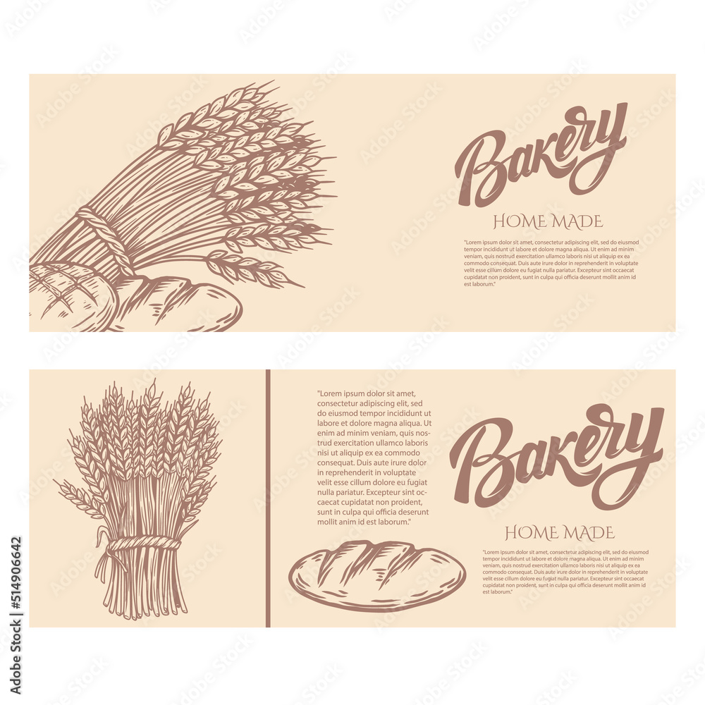 Bakery flyer template. Design element for package, banner, flyer, card ...
