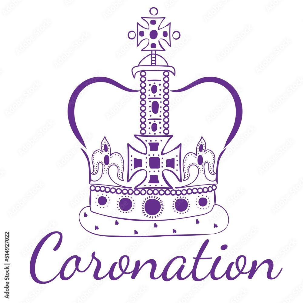 Coronation Vector Illustration with Crown. King Charles III Coronation ...
