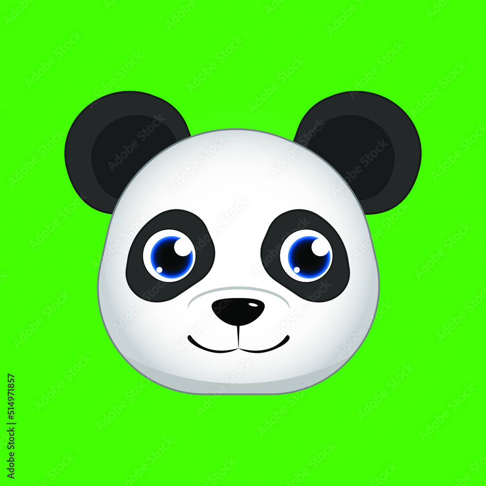 Panda vector print, baby shower card. hello panda cartoon illustration ...