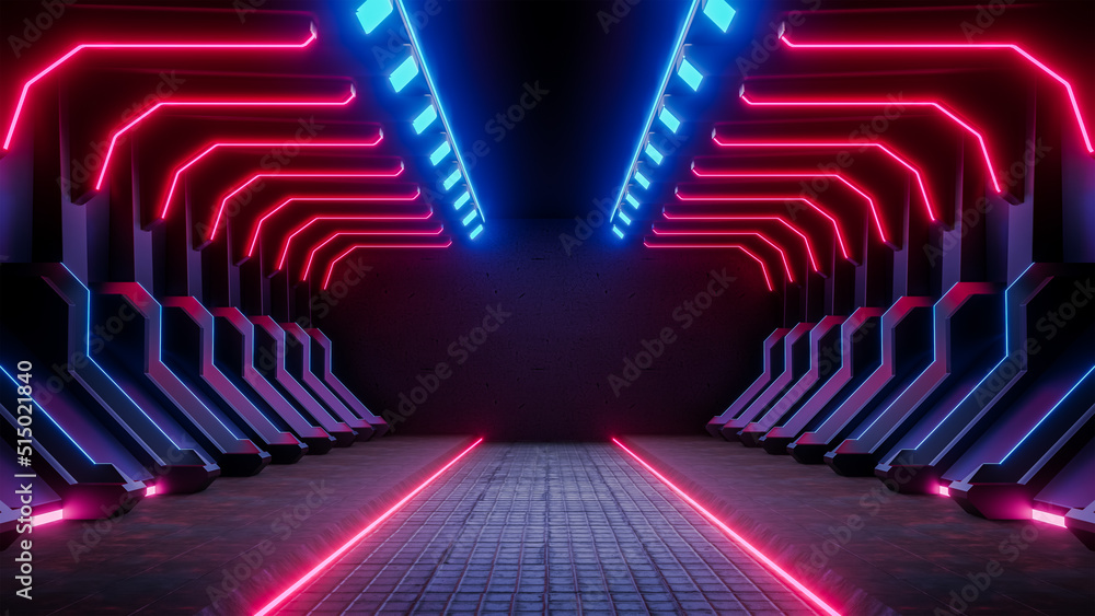 sci-fi corridor path way futuristic technology abstract for tech titles ...