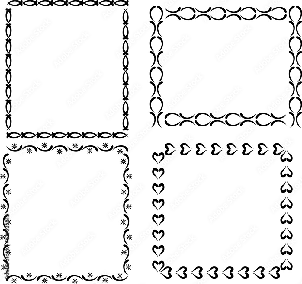 set of simple border frames. Stock Vector | Adobe Stock