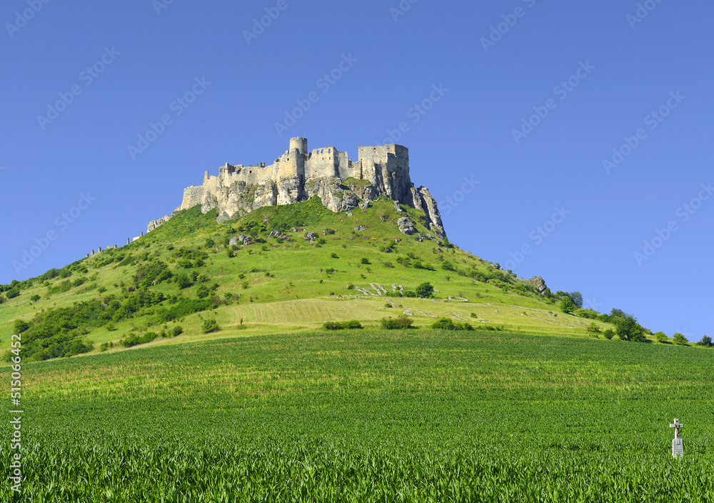 Fortified Spis castle near Spisske Podhradie and Zehra in eastern ...