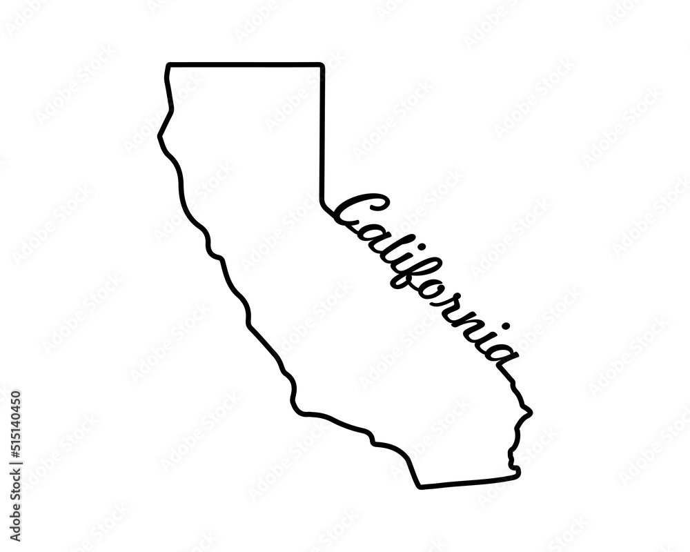 US state map. California outline symbol. Vector illustration Stock ...