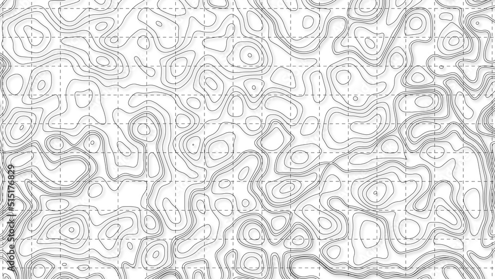 Topographic Contour Map Subtle White Vector Background. Geographic ...