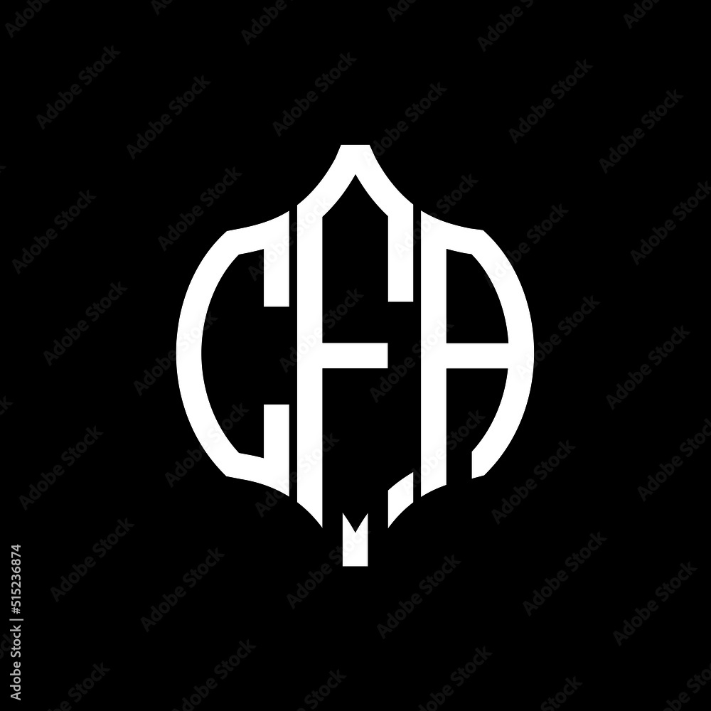 CFA letter logo. CFA best black background vector image. CFA Monogram ...