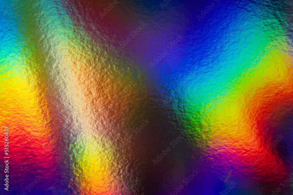 Colorful rainbow holographic iridescent holo bg texture, blue, red and ...