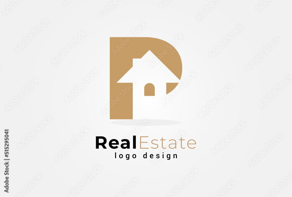 Real Estate Logo. letter P and home combination. suitable for ...
