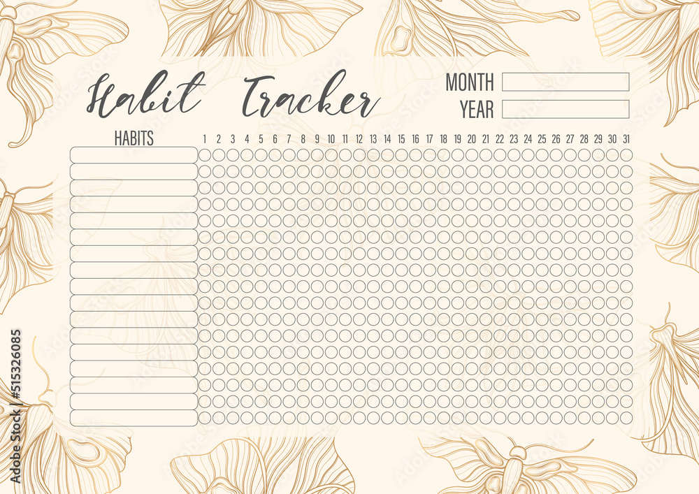 Habit tracker template for monthly.Planner checklist ready to print ...