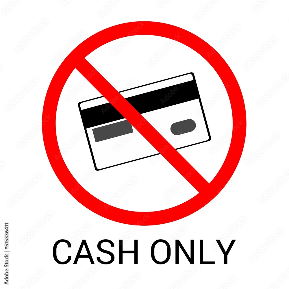 no card payment sign. cash only Stock Vector | Adobe Stock