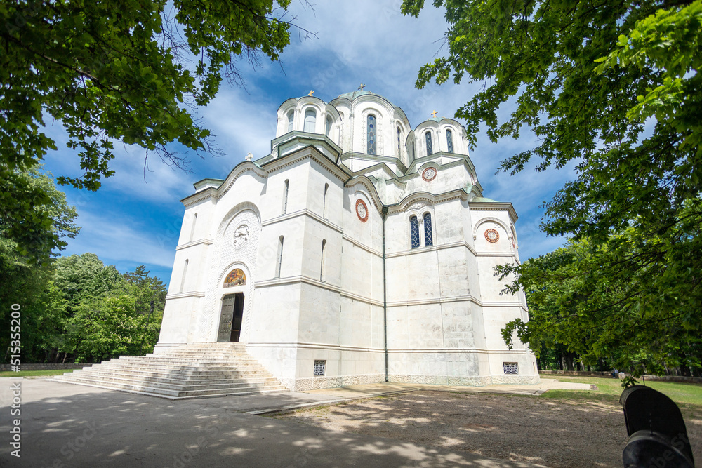 Oplenac Mausoleum in Topola, Serbia. Church host the remains of the ...