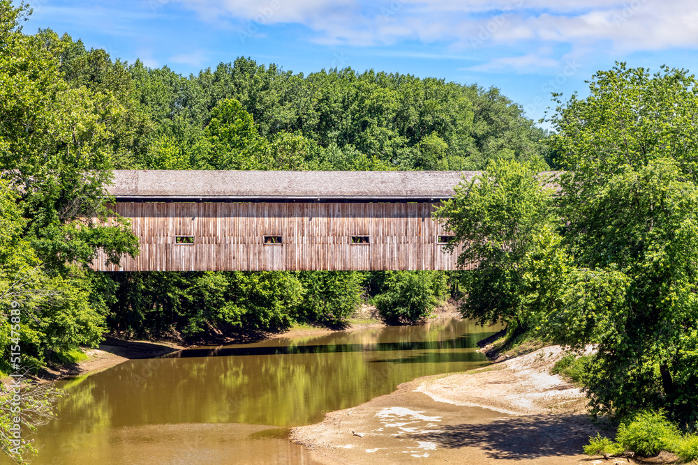 Jackson Covered Bridge is a modern replica of an 1832 bridge crossing ...