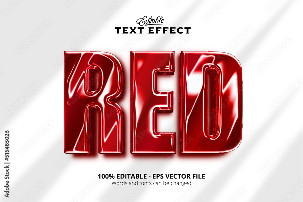 Vector de Stock Editable text effect, White background, Red text | Adobe Stock