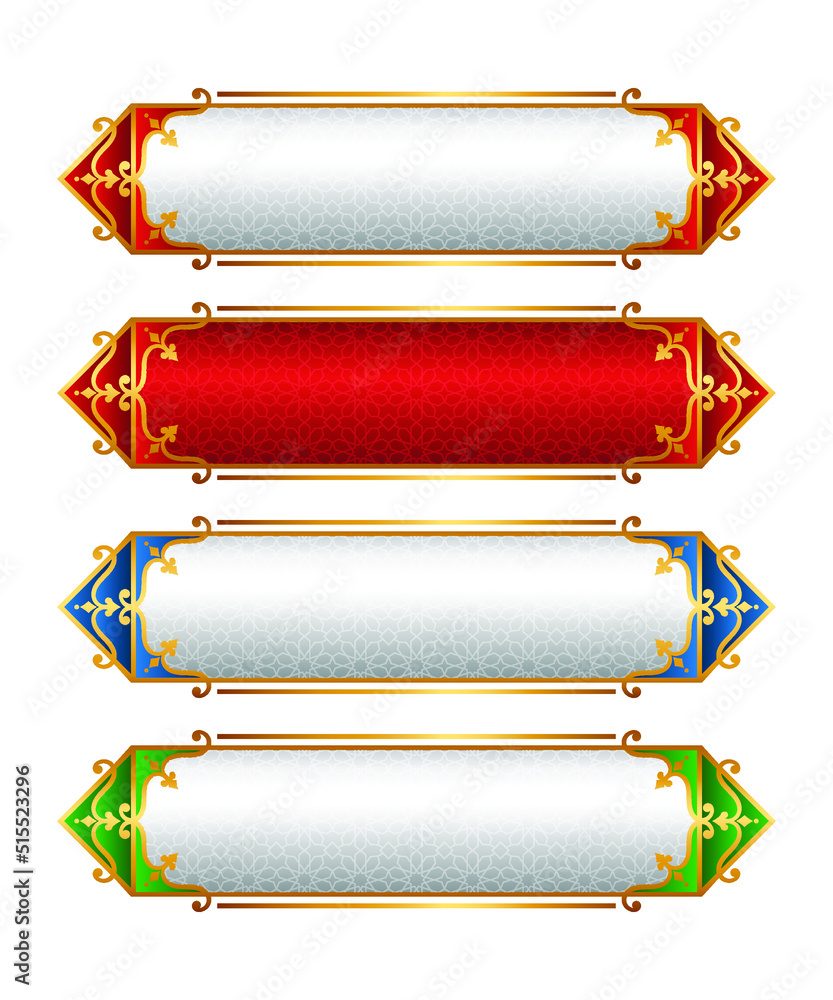 Vector de Stock luxury arabic islamic banner text box title frame ...