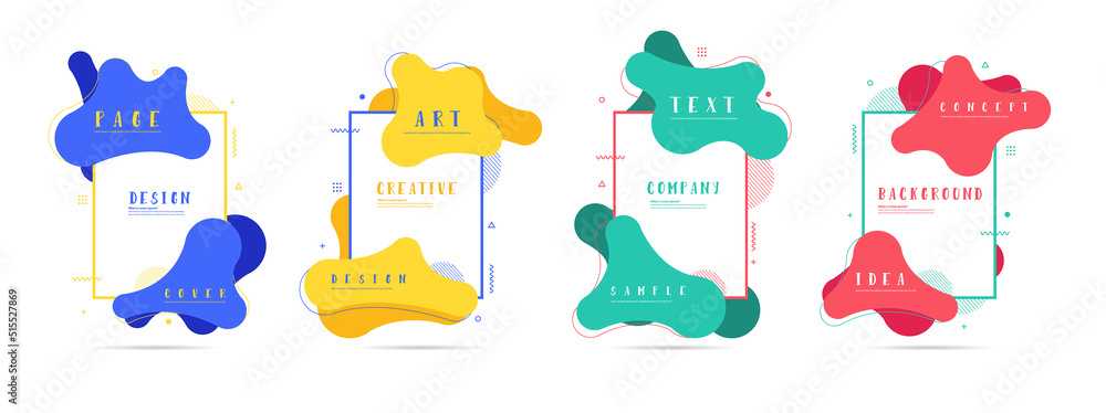 Vector frame border design liquid shape colorful template banner ...