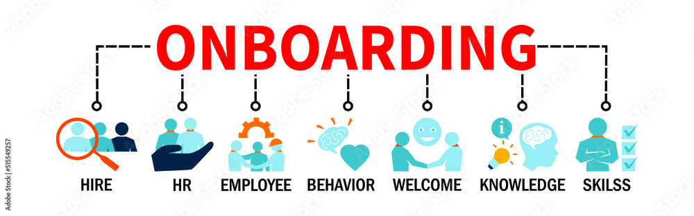 Onboarding Business Banner Web Concept with Hire Skilss Knowledge ...