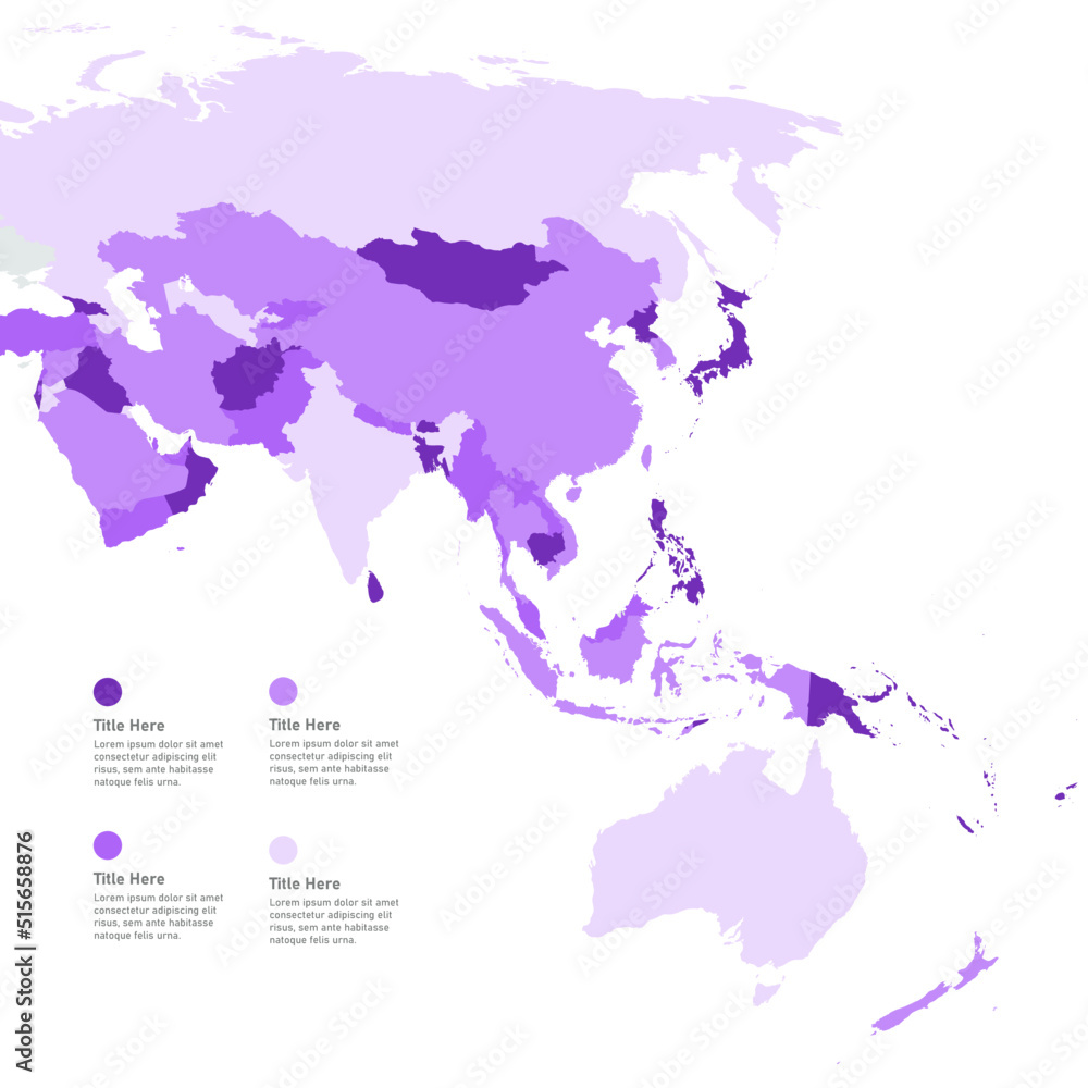 Asia Map Infographic Heat Map Vector Map Countries Heat Map Asia