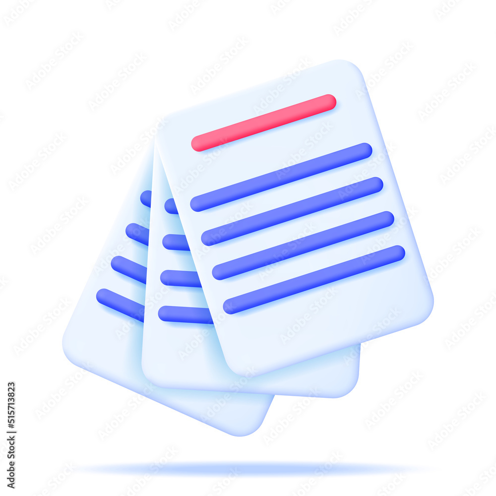 3D White Paper Stack with Text Line Isolated. Render White Sheet with ... 3D White Paper Stack with Text Line Isolated. Render White Sheet with ...