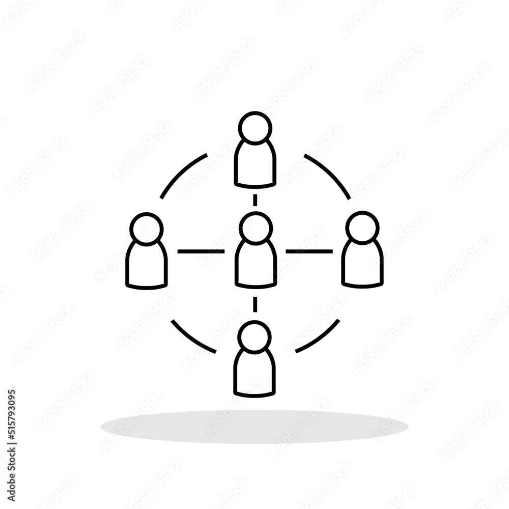 Organization chart hierarchy icon in trendy flat style. Organization ...