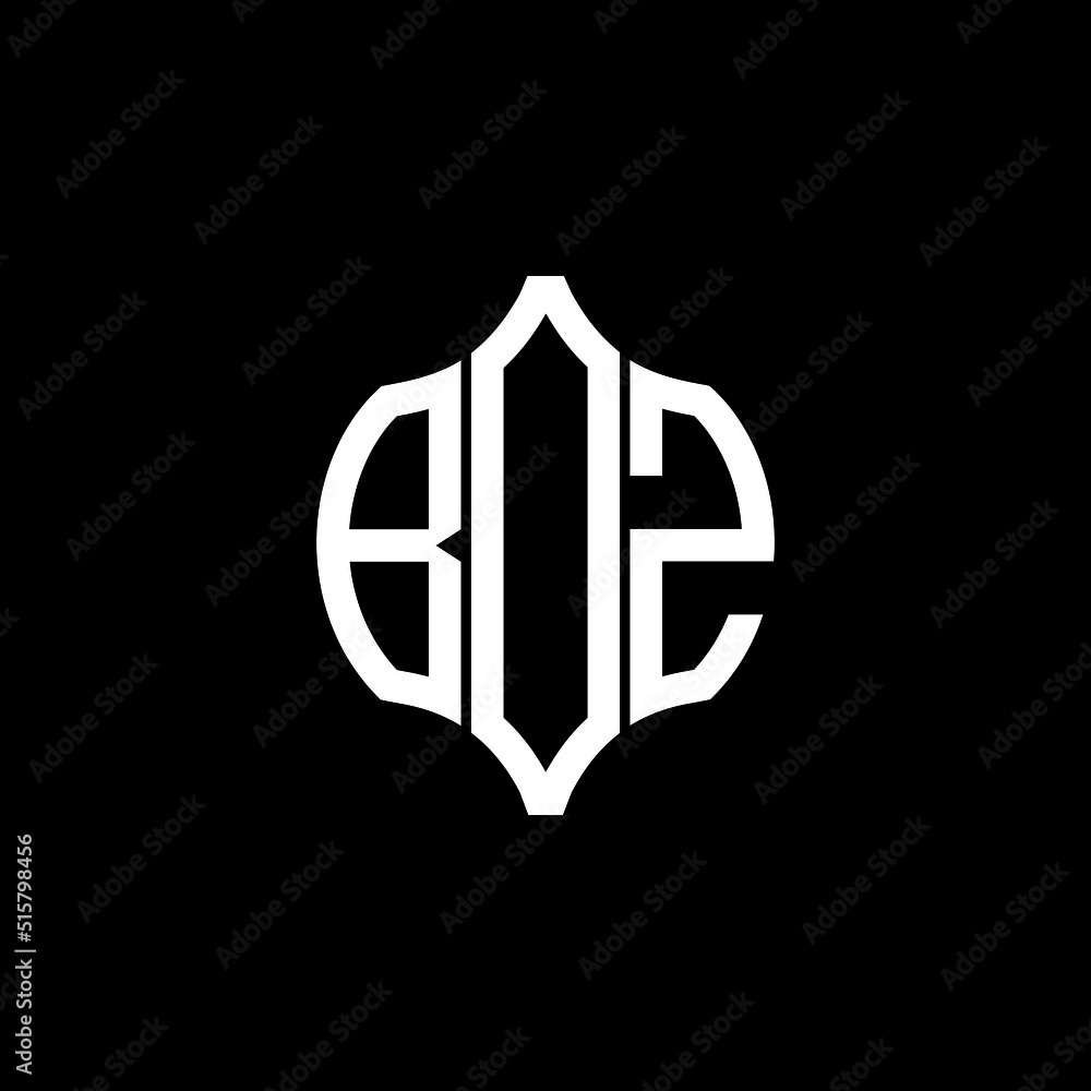 BOZ letter logo. BOZ best black background vector image. BOZ Monogram ...