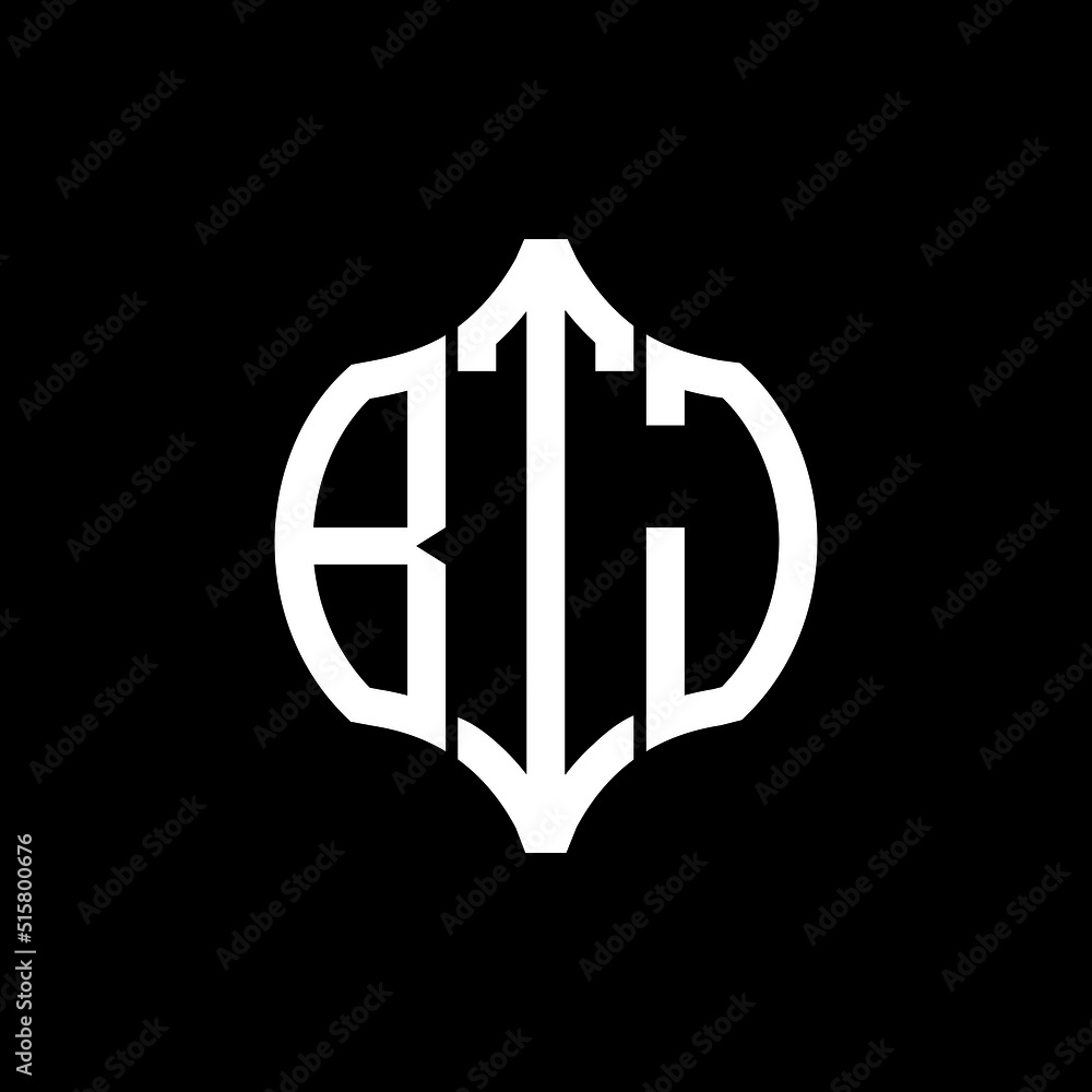BIJ letter logo. BIJ best black ground vector image. BIJ Monogram logo ...