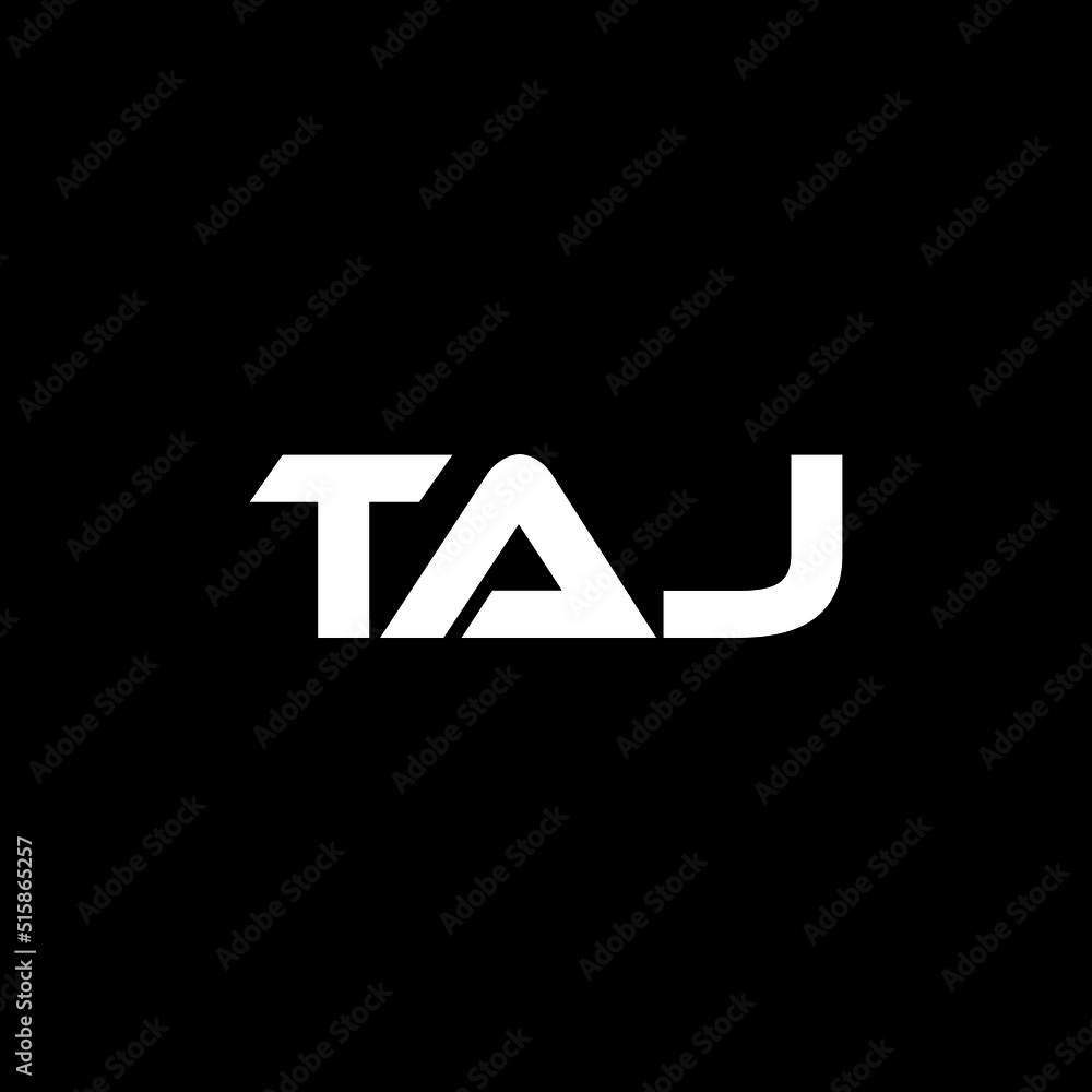TAJ letter logo design with black background in illustrator, vector ...
