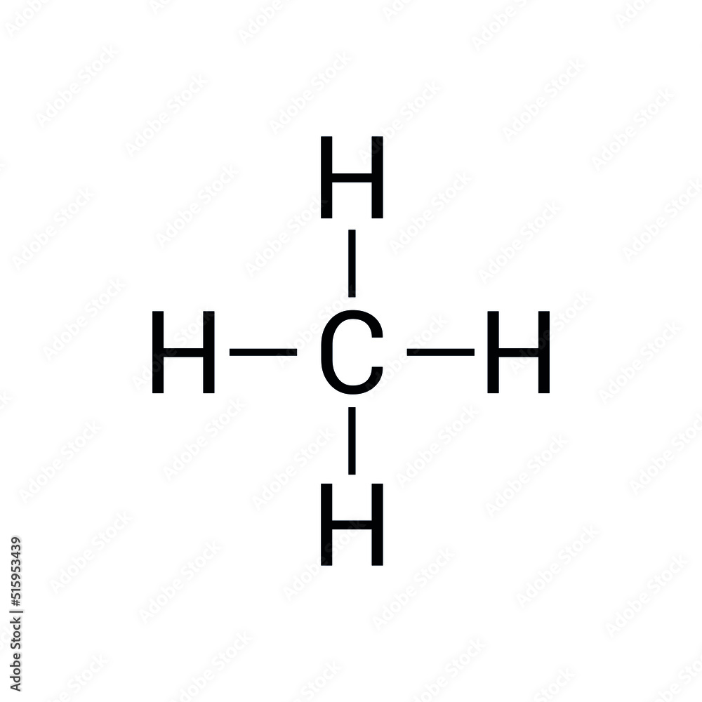 chemical structure of methane (CH4) Stock Vector | Adobe Stock